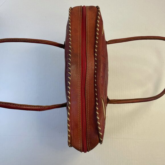 Leaders In Leather | Bags | Leaders In Leather Red Cutout Bag Tote ...